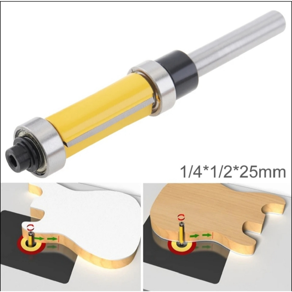 Jual Mata Router Trimmer Profil Flush Trim HPL PVC EDGING 25mm Double ...