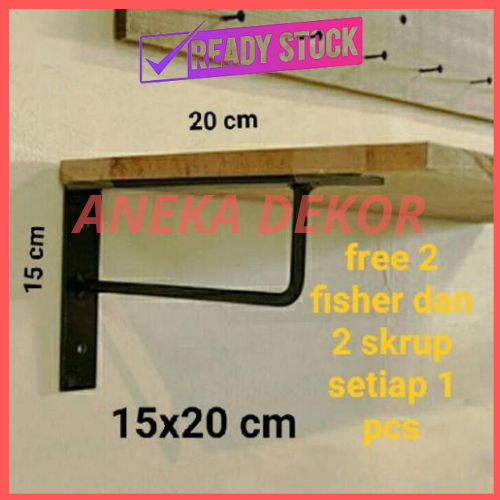 Jual Rak Besi Penyangga Ambalan Papan Kayu / Rak Besi Siku Tempel ...