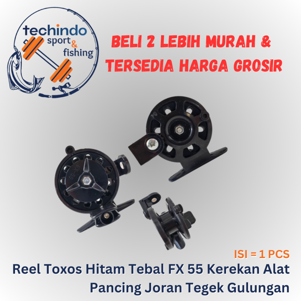 Jual Reel Toxos Hitam Tebal FX 55 Kerekan Alat Pancing Joran Tegek ...
