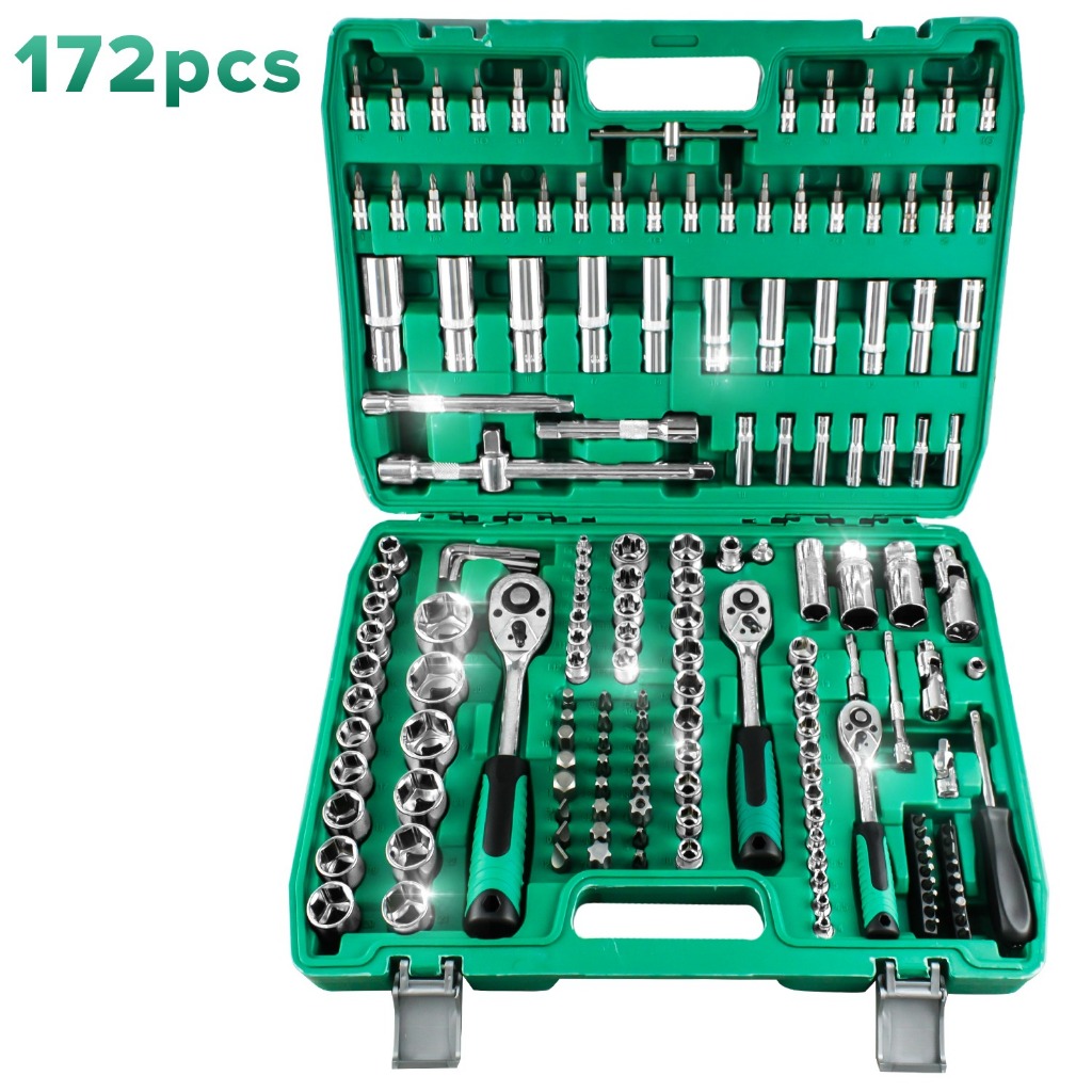Jual Kunci Socket Set Koper 171 pcs Socket Wrench 1/2,1/4,3/8 Bahan ...