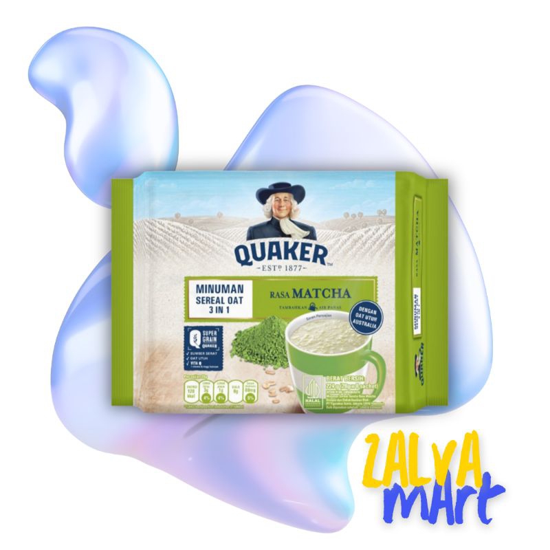 Jual QUAKER Minuman Sereal Oat 3 in 1 Matcha 8 x 28 g | Shopee Indonesia
