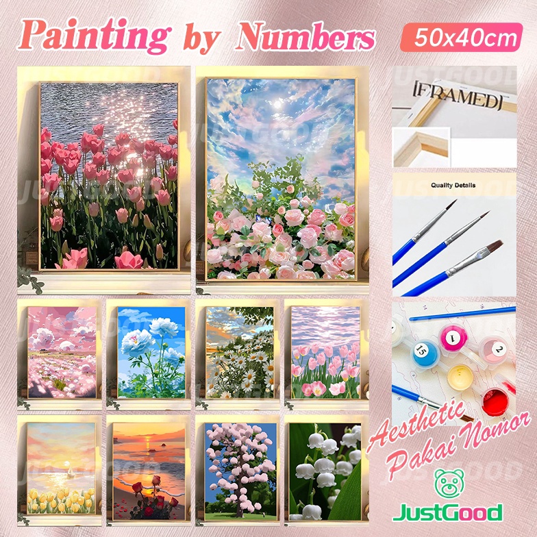Jual KODE F34I 4x5cm Paint by Number Canvas Set Melukis Aesthetic Pakai ...
