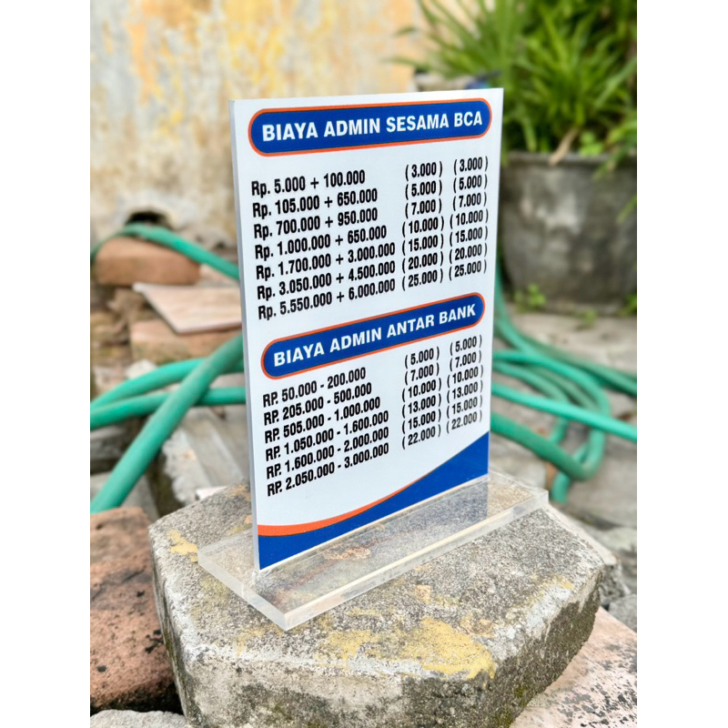 Jual BISA CUSTOM TARIF BIAYA ADMIN AGEN BCA BANK BCA AKRILIK MEJA 15x20 ...