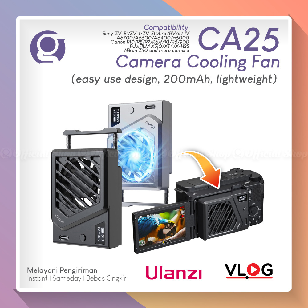 Jual ULANZI CA25 Camera Cooling Fan for Sony Canon Fujifilm Nikon ...