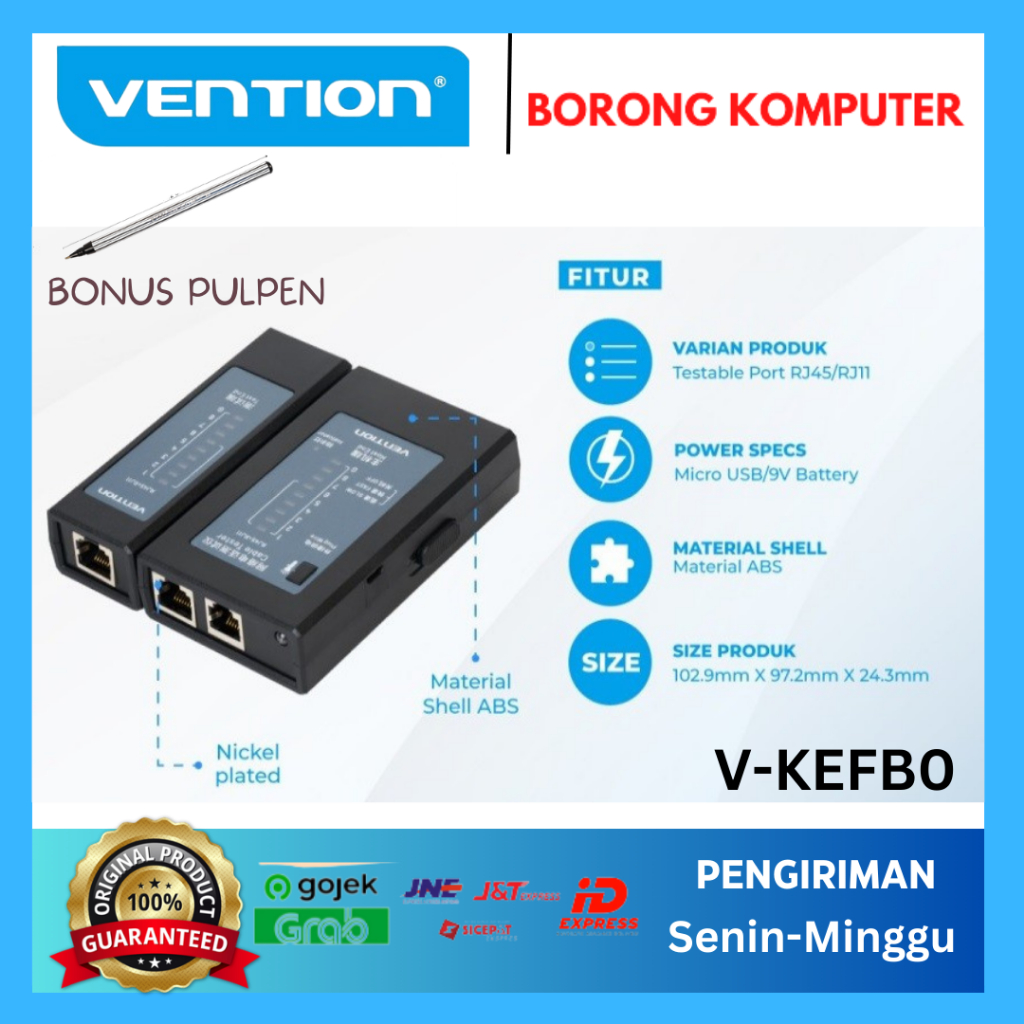 Jual Vention Alat Penguji Lan Tester Ethernet RJ45 RJ11 - KEF | Shopee ...
