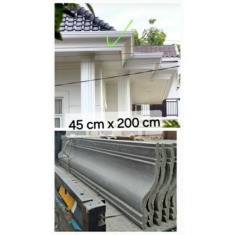 Jual Lisplang beton profil ukuran 45.cm x 2m (minimal pembelian 5 ...