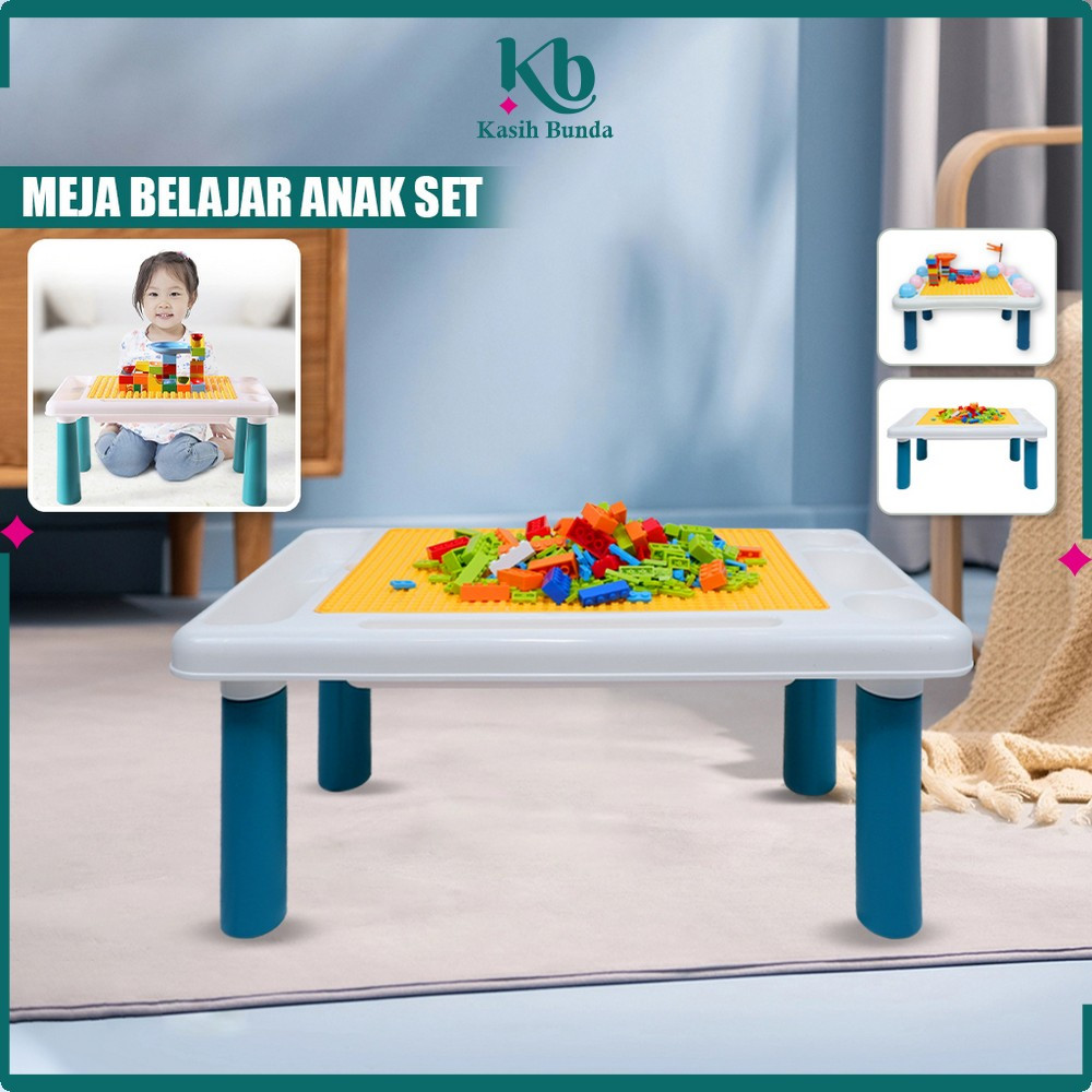 Jual Meja Belajar Anak Set / Mainan Edukasi DIY Building Block Bricks ...