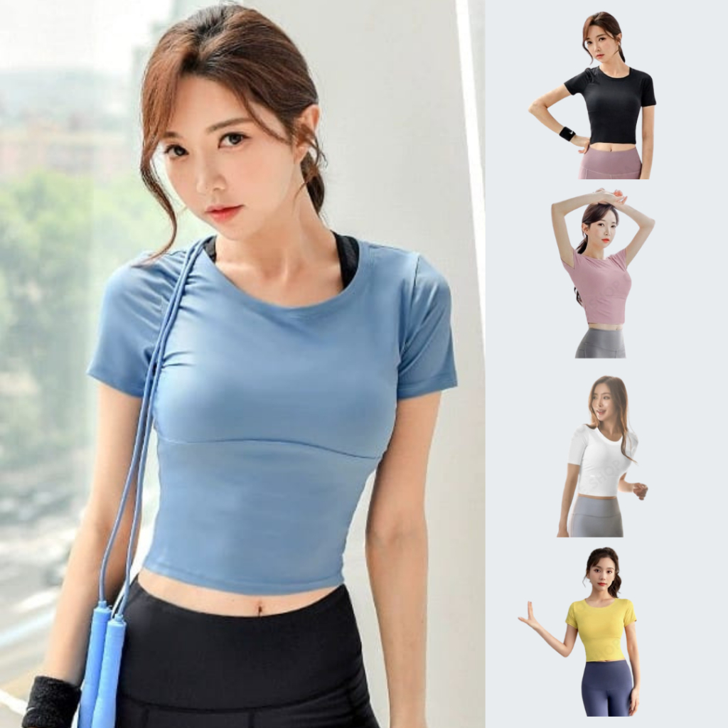 Jual Oppa Style Shop Crop Top Sports Wear | Baju Olahraga Wanita Crop ...
