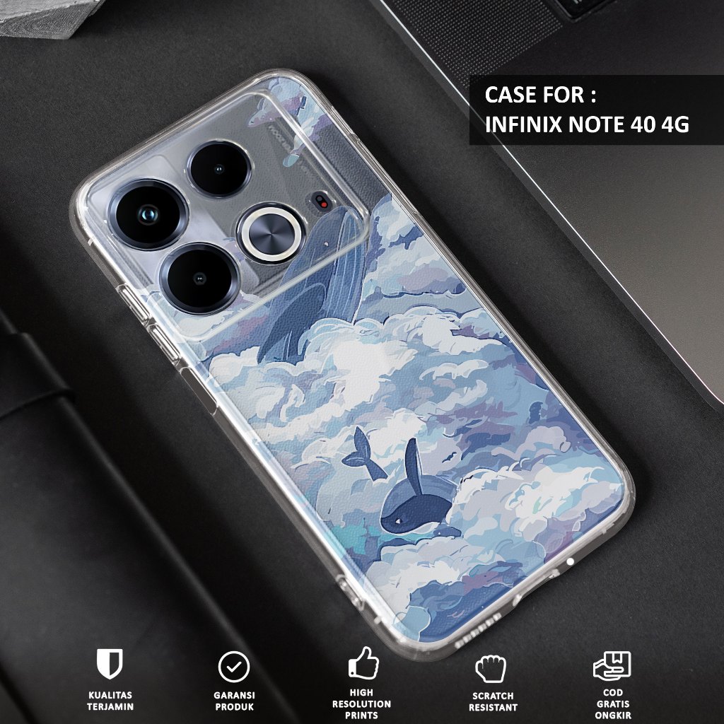 Jual CASE INFINIX NOTE 40 4G Motif PAUS OCEAN - Clear Fourside TPU Softcase Bening Tebal ...