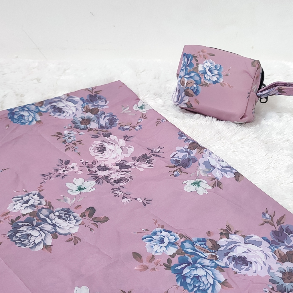Jual Mukena Travel PARASUT PREMIUM MOTIF Flower bahan parasut Korea ...