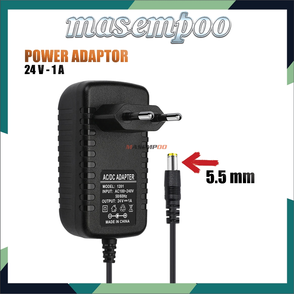Jual Adaptor DC 24V 1A Switching Adapter Power Supply Charger 24 Volt 1 ...