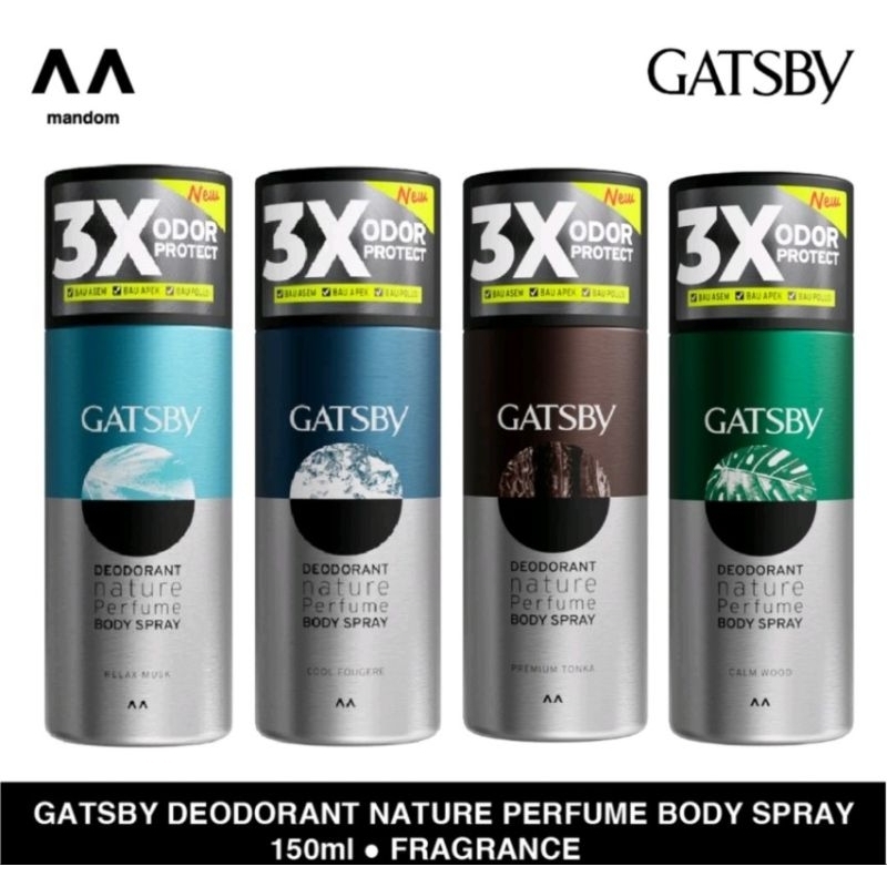 Jual GATSBY DEODORANT NATURE PERFUME BODY SPRAY 150ML | Shopee Indonesia