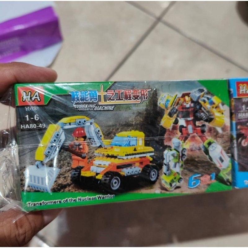 Jual 10 Pcs bongkar pasang powerfull machine / Mainan lego brick mobil ...