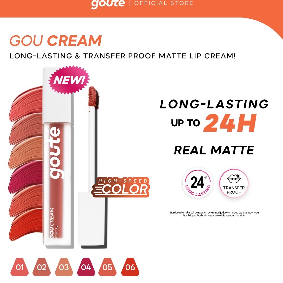 Jual gout Goucream Transfer Proof Matte Lip Cream Longlasting up to 24H ...