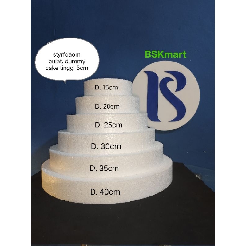 Jual styrofoam bulat tinggi 5cm / dummy cake / diameter 40cm,35,cm,30cm ...
