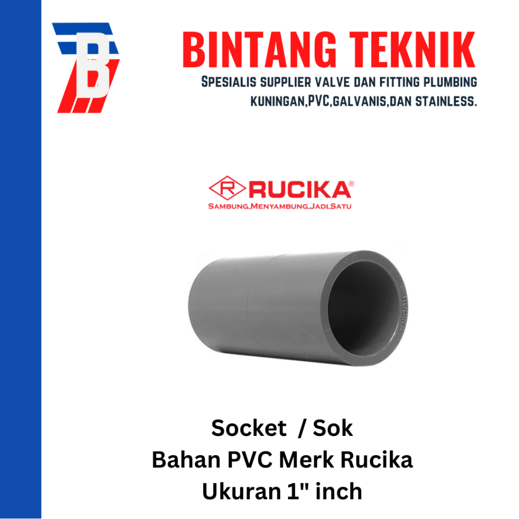 Jual Socket / Sok PVC Rucika 1" inch AW (Tebal) | Shopee Indonesia