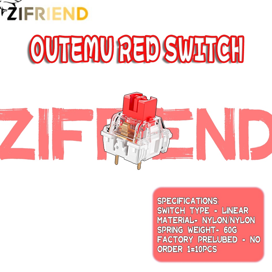 Jual Outemu Red Linear Switch Mechanical Keyboard Dustproof Switch SMD ...
