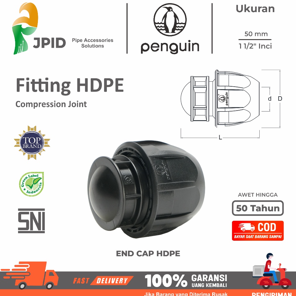 Jual ZrP Fitting HDPE End Cap Dop HDPE 5mm 1 12 E | Shopee Indonesia