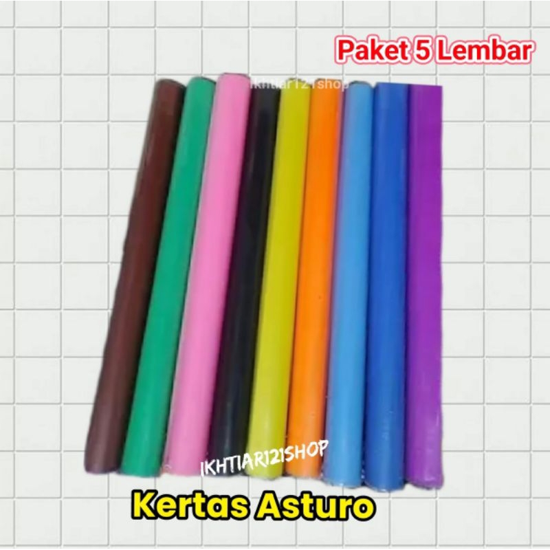 Jual Paket 5 Lembar Kertas Asturo/Kertas Kerajinan Kesenian Karton ...