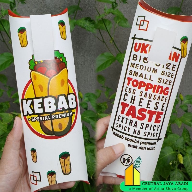 Jual 500 KERTAS KEBAB TARIKAN BAHAN IVORI PUTIH UKURAN 24 × 9,2 CM HIGH ...