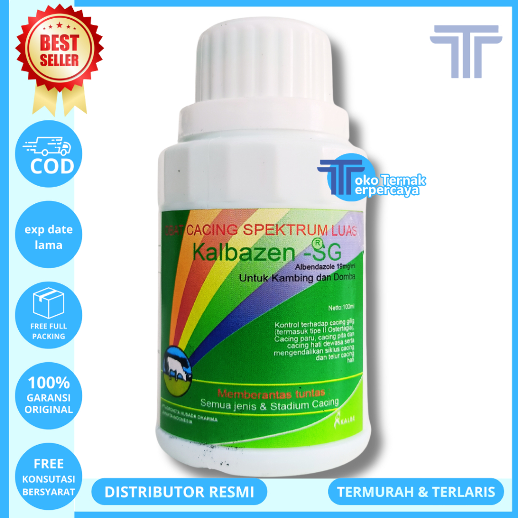 Jual KALBAZEN SG 100 ML - Obat Cacing Oral Efektif Basmi Cacing Kambing ...