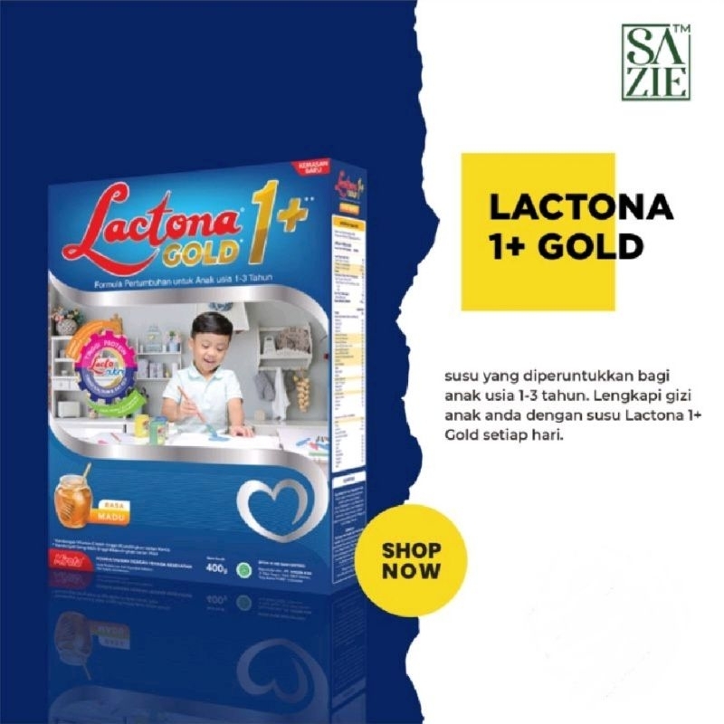 Jual LACTONA 1+ GOLD - SUSU PERTUMBUHAN ANAK USIA 1 - 3 TAHUN 400 GR ...