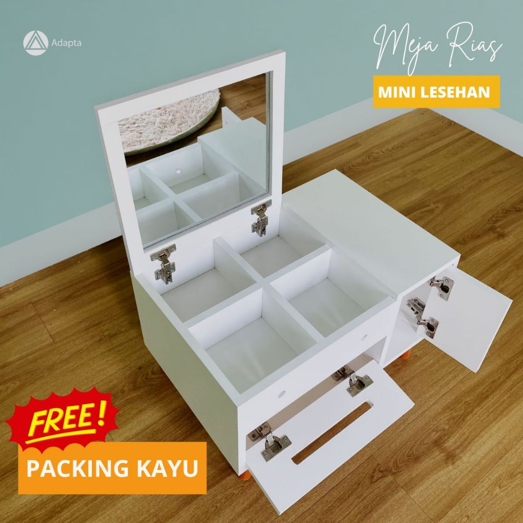 Jual Adapta- Meja Rias Mini Lesehan Aesthetic - Meja Rias Pink dan ...
