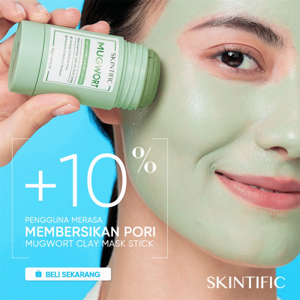 Jual SKINTIFIC Mugwort Clay Mask Stick Mask Cleansing Clay Masker Wajah ...