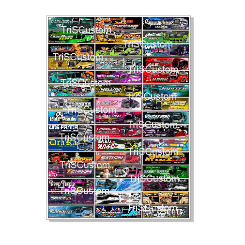 Jual Stiker Nama Bus Basuri Lanskap Viral Glossy Kuat Mengkilap Tahan ...