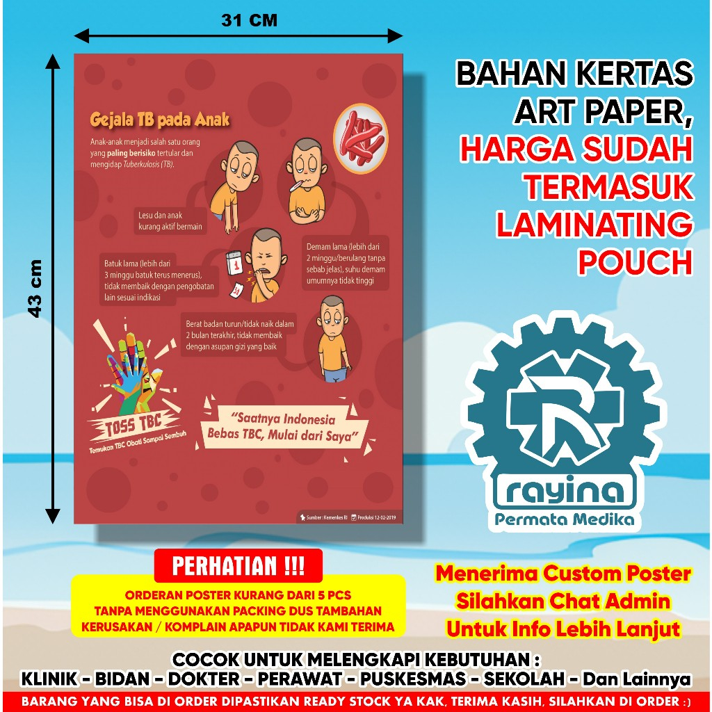 Jual Poster Gejala TB Pada Anak | Shopee Indonesia