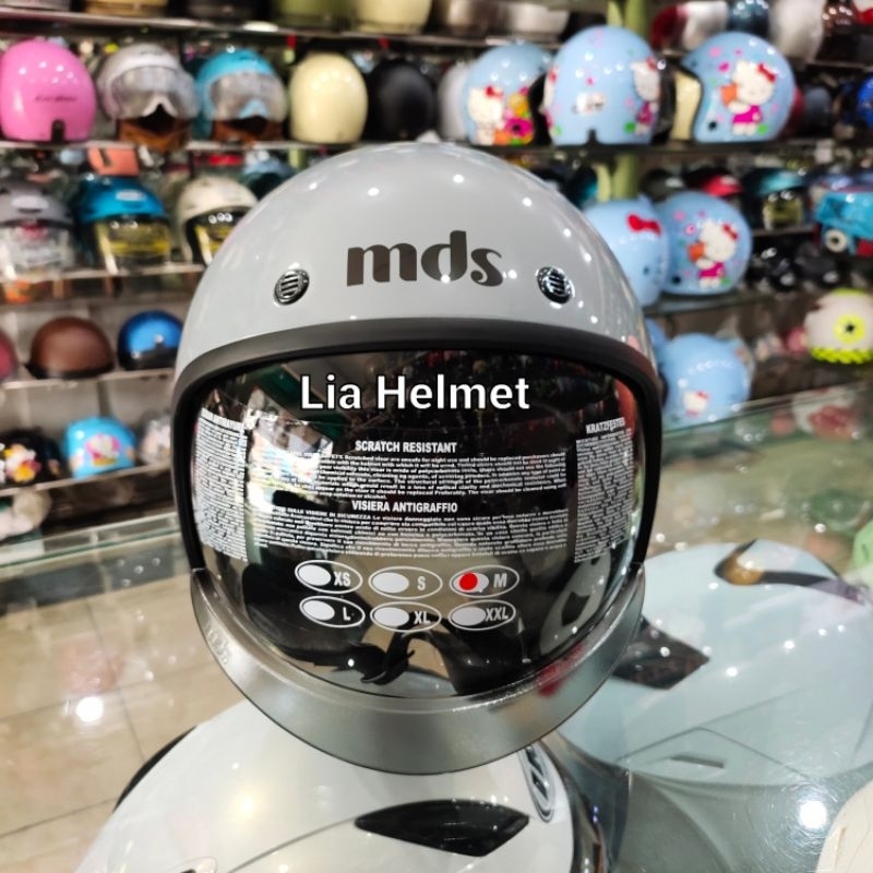 Jual HELM RETRO MDS MAGNUM SOLIS GREY / MDS MAGNUM POLOS GREY / MDS ...