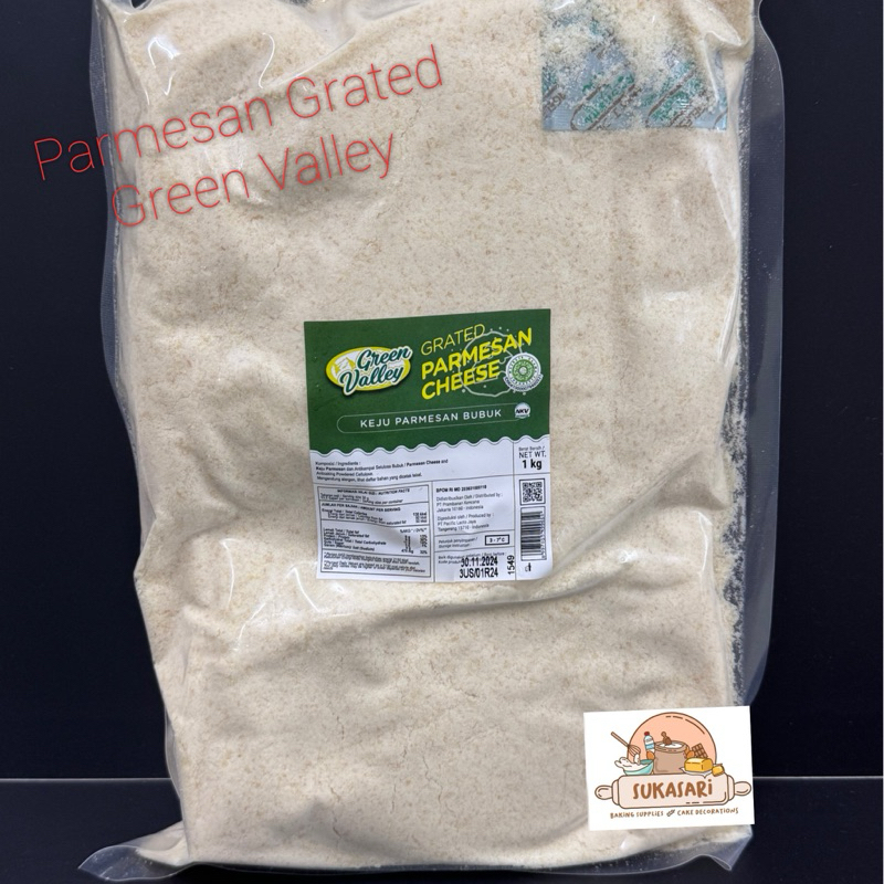 Jual Green Valley Parmesan Grated Cheese 250gr keju parmesan bubuk ...