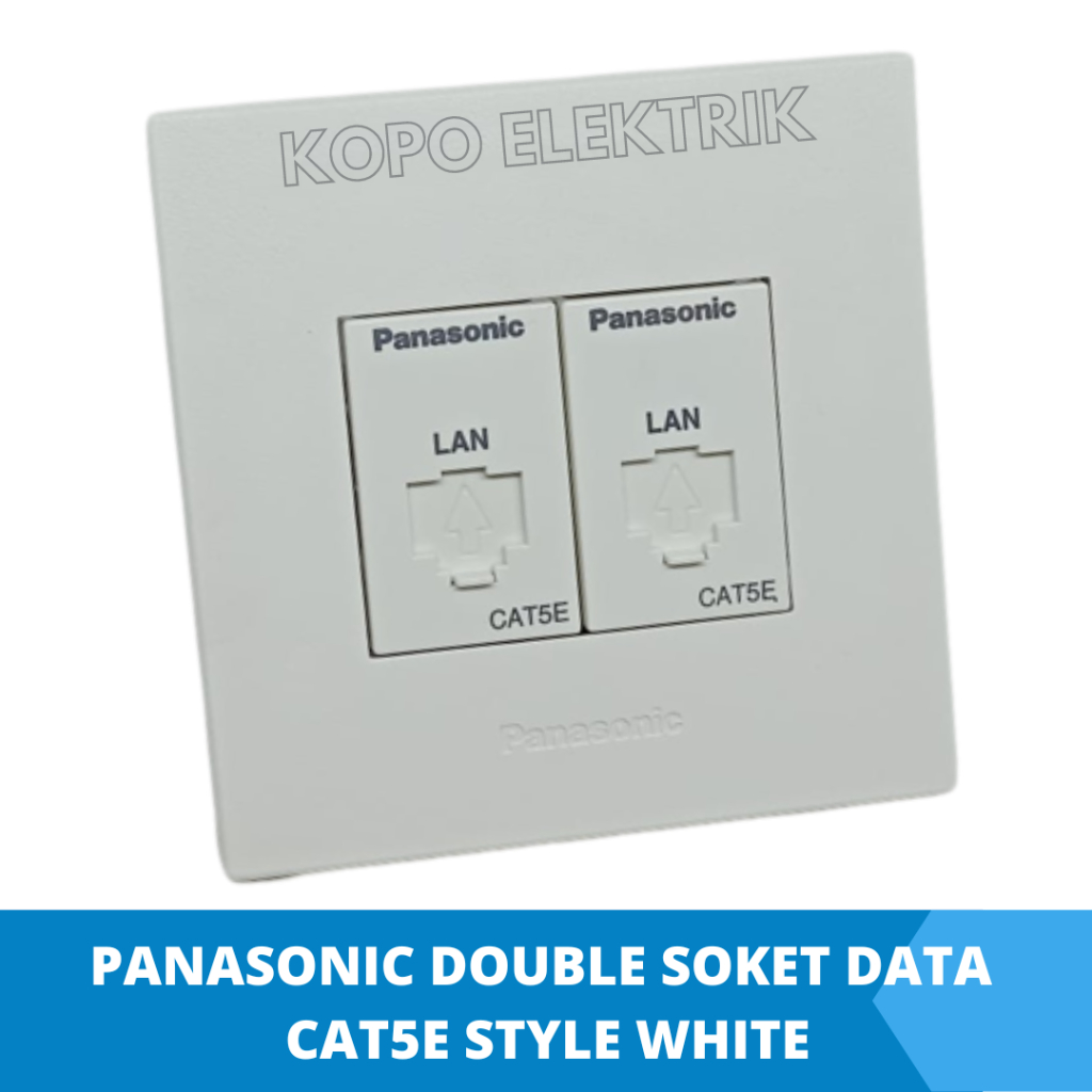 Jual Panasonic Double Outlet Data LAN CAT5E Style White Tanam Minimalis ...
