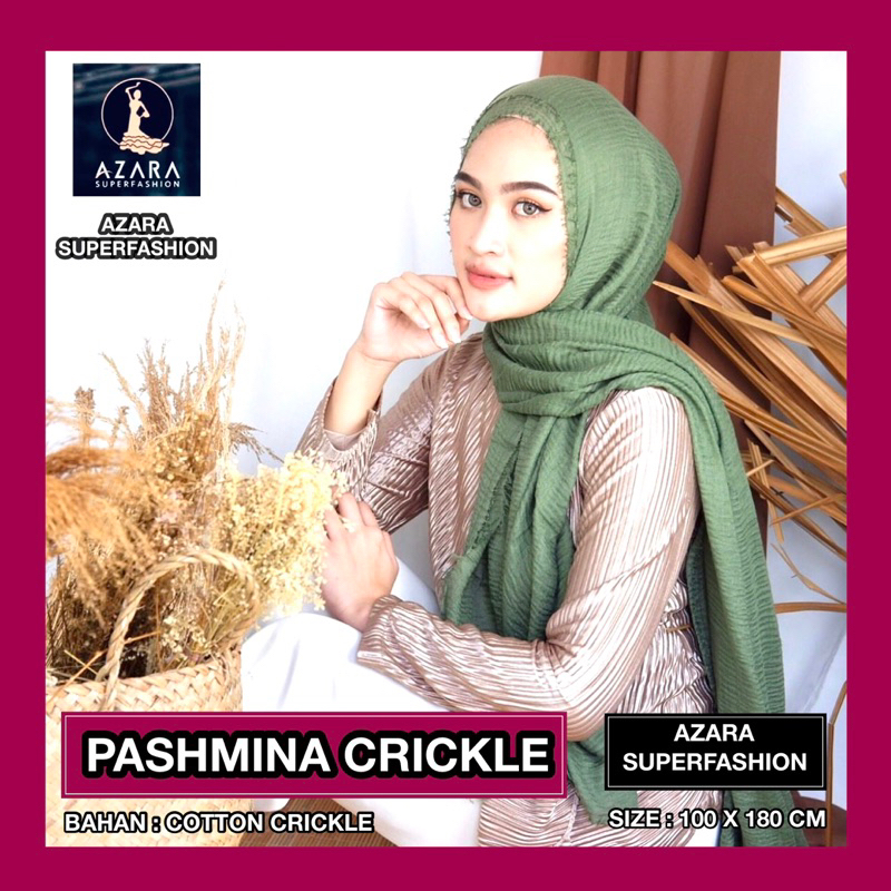 Jual 10 HIJAB PASHMINA CRIKLE LAVANYA RAWIS POLOS AZARA SUPERFASHION ...
