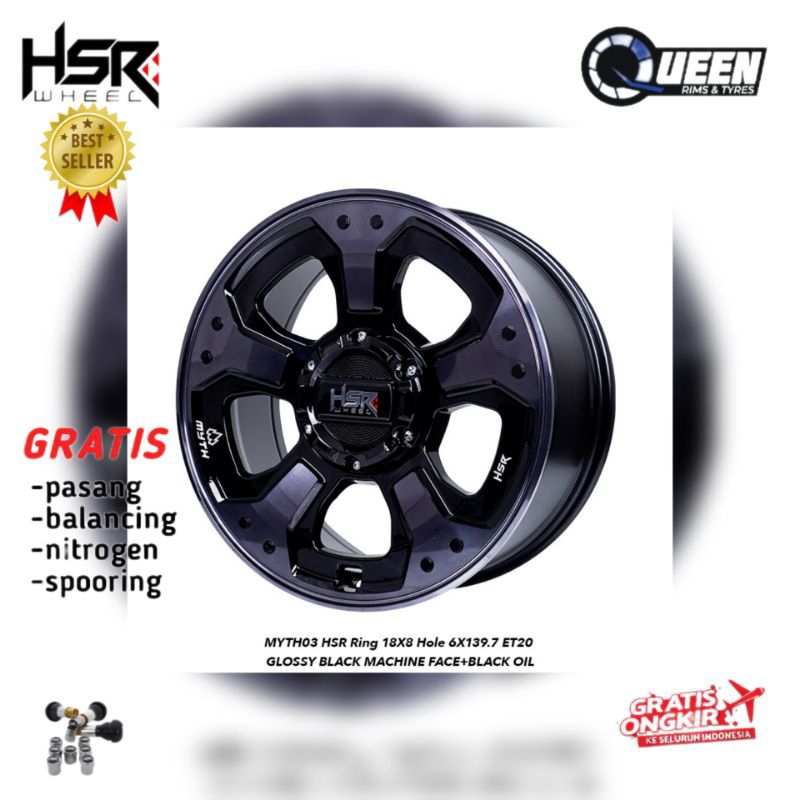 Jual VELG RACING SEMI OFFROAD R18 PCD 6x139,7 HSR MYTH03 untuk mobil Pajero, Fortuner, hilux, H1 ...