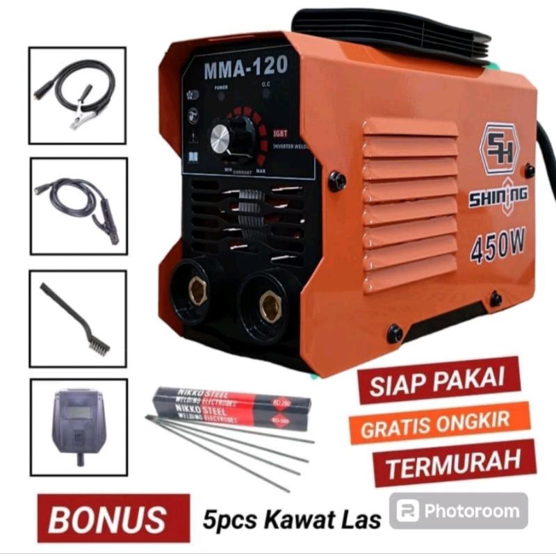 Jual MESIN TRAVO LAS 450 WATT SHINING MMA-120A TRAVO LAS IGBT 120A | Shopee Indonesia
