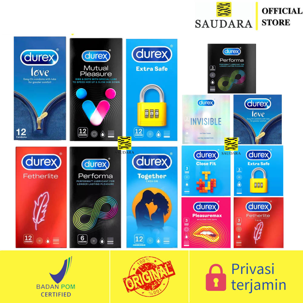 Jual Durex Kondom Close Fit, Fetherlite, Extra Safe, Love, Invisible, Performa (Isi 3) dan (Isi ...