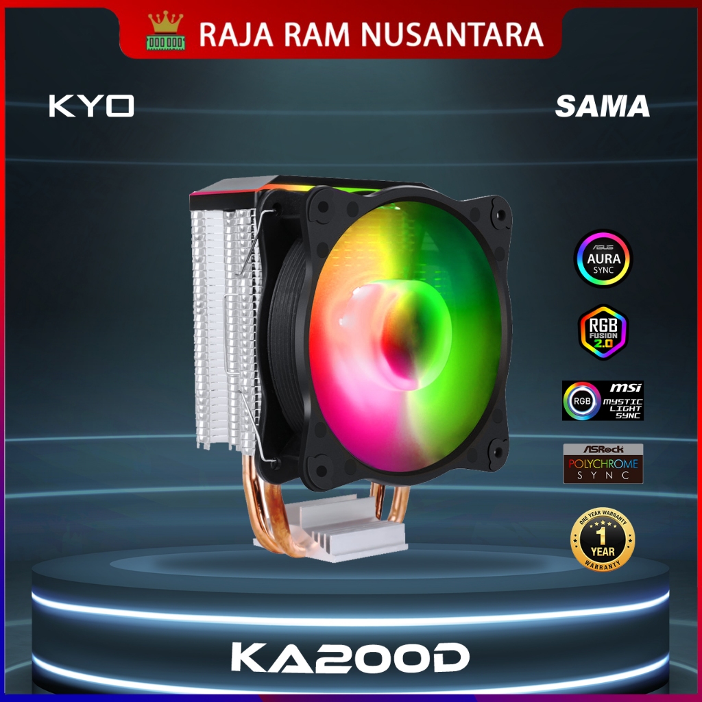 Jual KYO SAMA KA200D CPU COOLER RGB FAN PROCESSOR COOLER RGB 2 Heatpipe ...