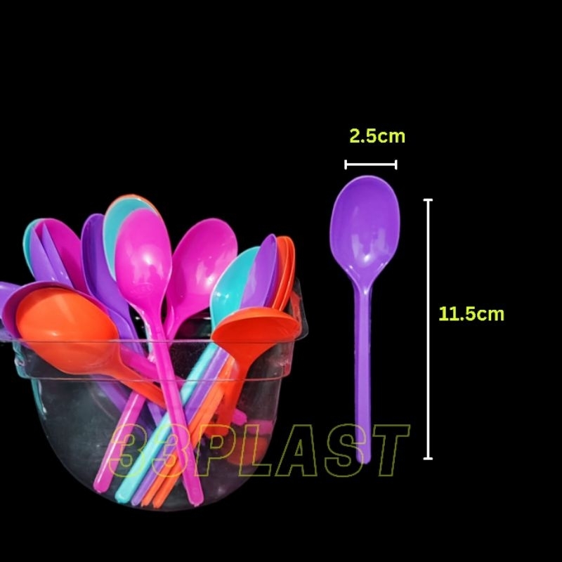 Jual Sendok Plastik Tanggung STG sendok jelly puding BENING dan WARNA ...