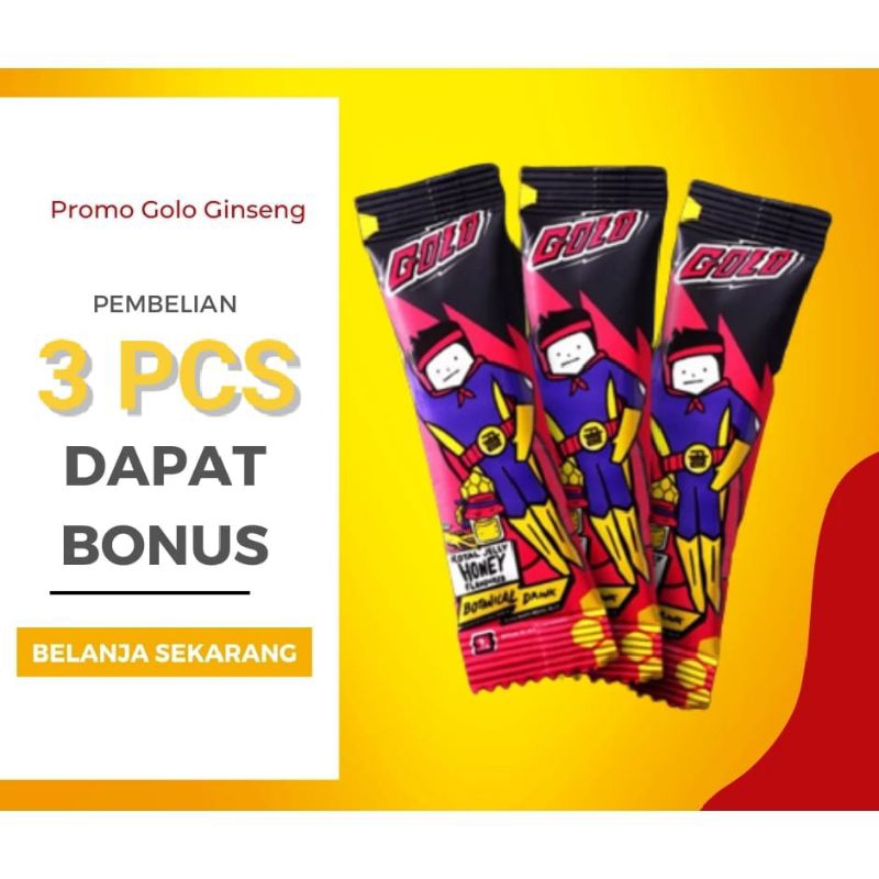 Jual [ 3 Sachet ] GOLO GINSENG Royal Jelly & Banana Original ( Dapat ...