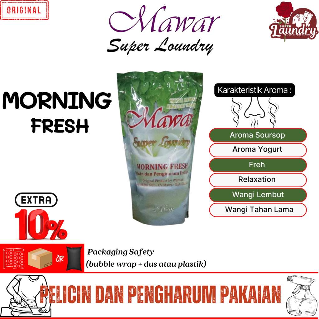 Jual Mawar Super Laundry Pewangi Pelicin Pakaian - Morning Fresh 900ml ...