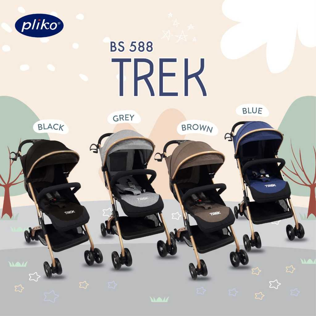 Jual Stroller bayi aluminium PLIKO TREK BS-588 AL / kereta bayi tarikan ...