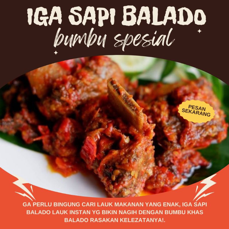 Jual IGA SAPI BALADO | LAUK ENAK DAN INSTAN | KEMASAN VAKUM 200GRAM ...