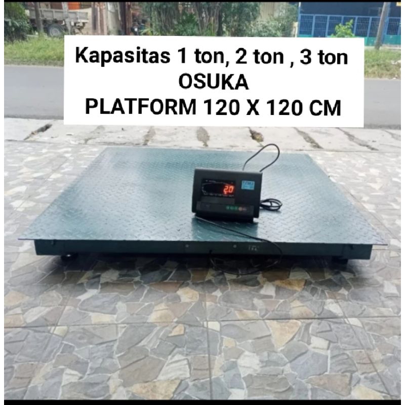 Jual Timbangan Lantai Digital kapasitas 1 ton atau 2 ton platform 120 x ...