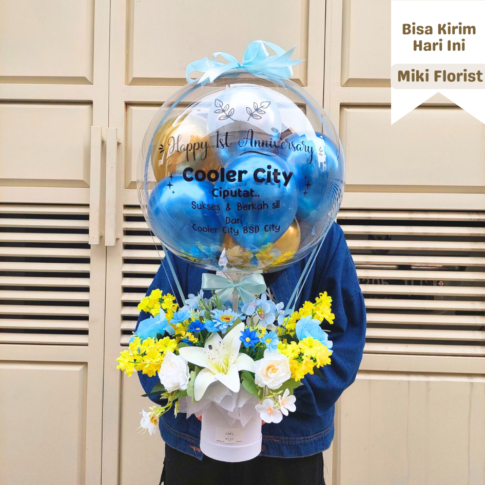Jual Bucket Balon Bloom Box Flower Bouquet Bunga buket bunga (Kode 002 ...