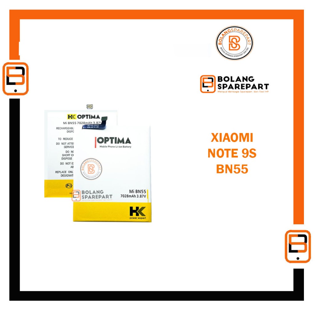 Jual BATERAI BATRE XIAOMI REDMI NOTE 9S BN55 HK OPTIMA DOUBLE IC ...