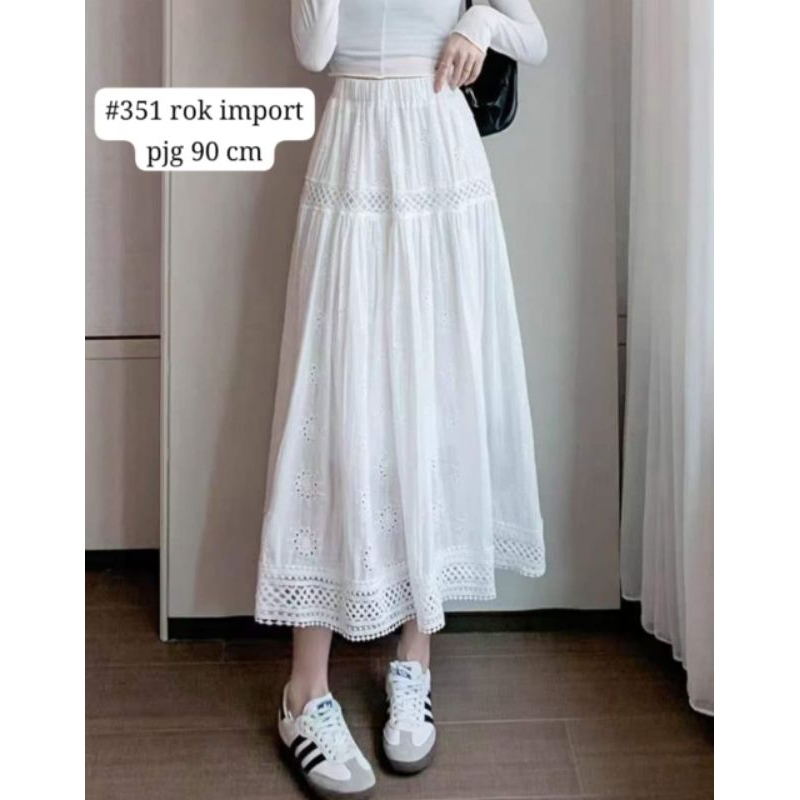 Jual New Rok katbol putih panjang import fashion wanita | Shopee Indonesia