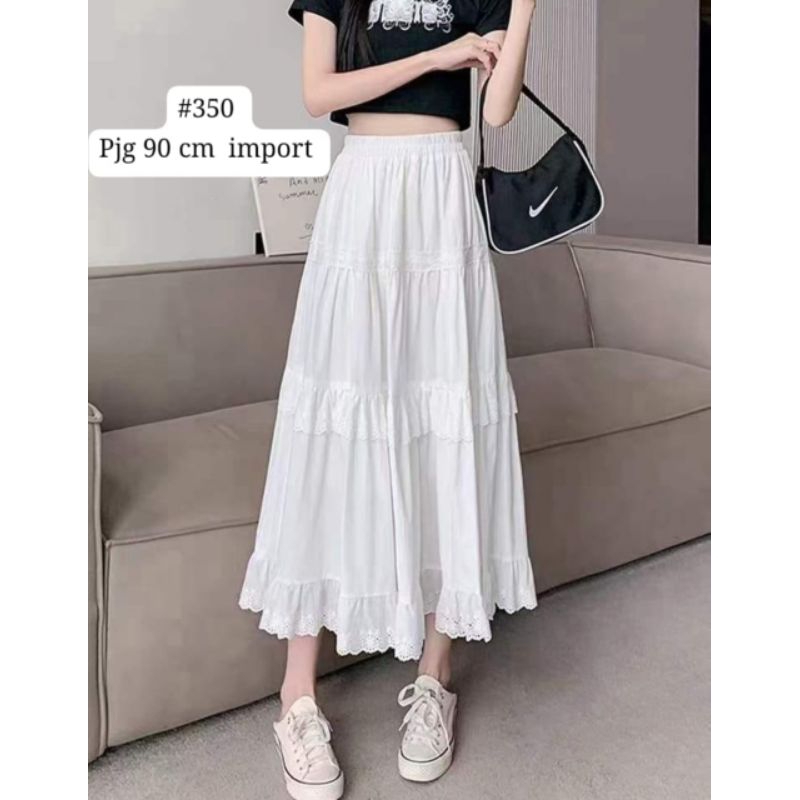 Jual New Rok katbol putih panjang import fashion wanita | Shopee Indonesia