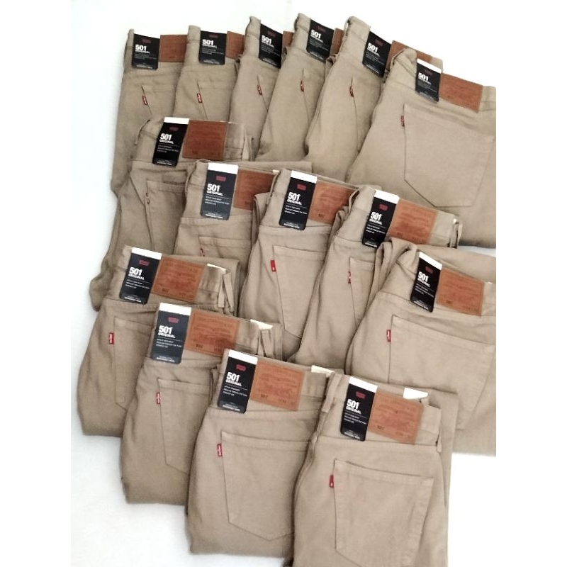 Jual 501 Original Tan Garment Dye Regular Straight Fit Jeans ( 00501 ...