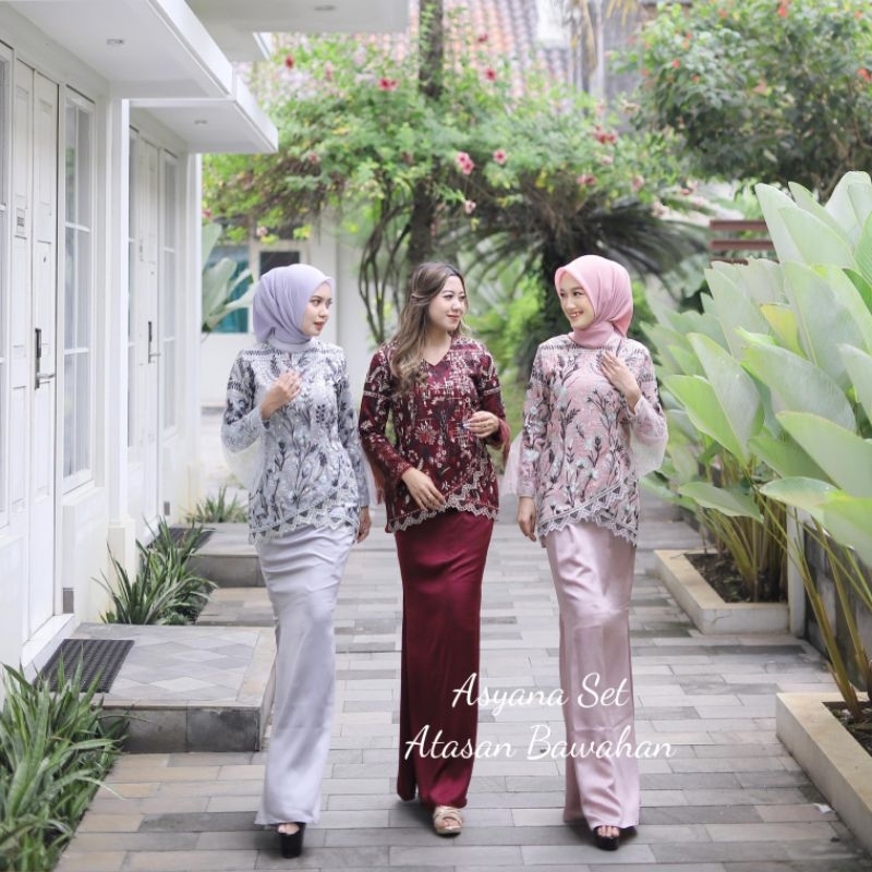 Jual ASYANA DRESS setelan atasan dan rok kombinasi brokat premium/dres ...